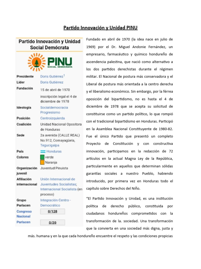 Pinu 082309 | PDF | Partidos políticos | Gobierno