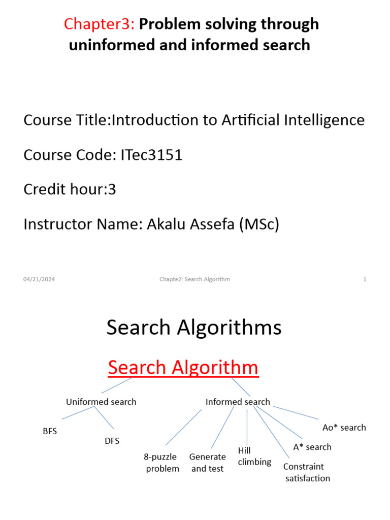 Ai Chapter Three Search Algorithm1 Download Free Pdf Theoretical