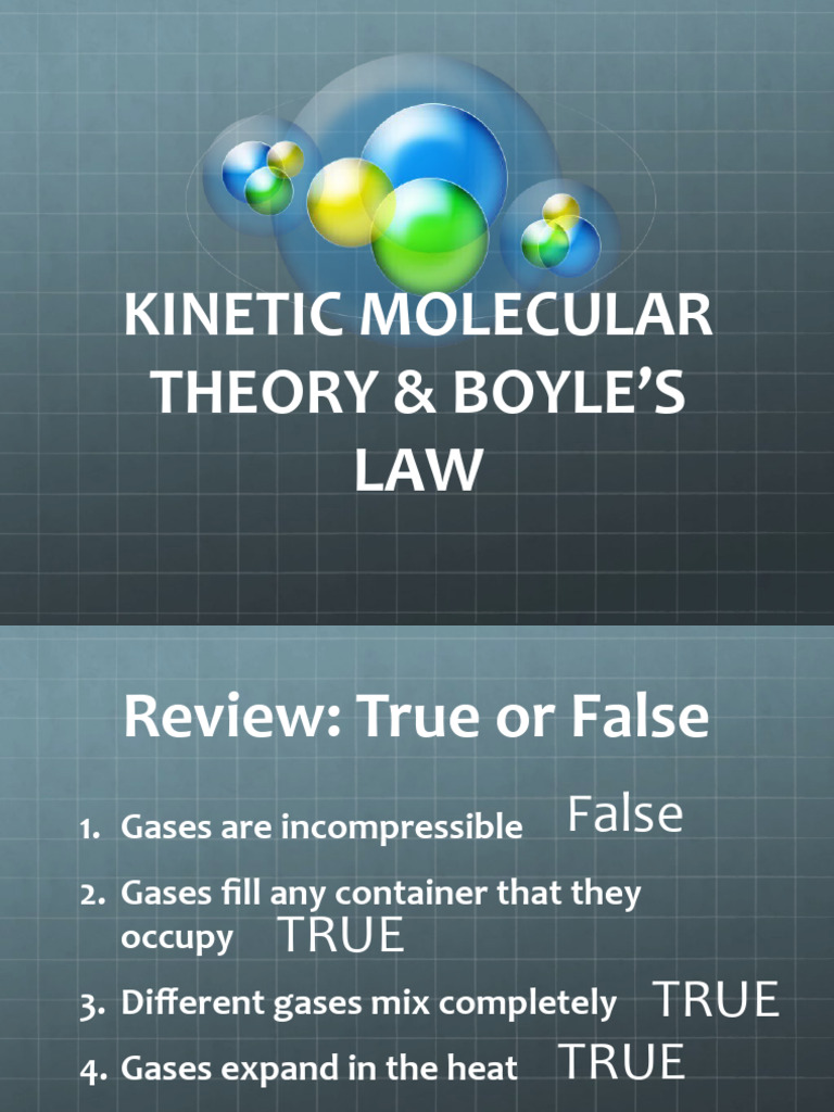 KMT and Boyles Law | PDF | Gases | Pascal (Unit)