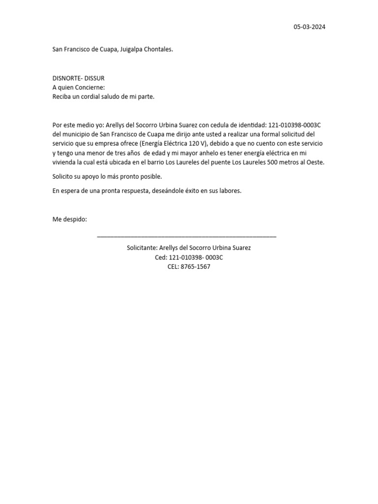 Solicitud de Luz | PDF