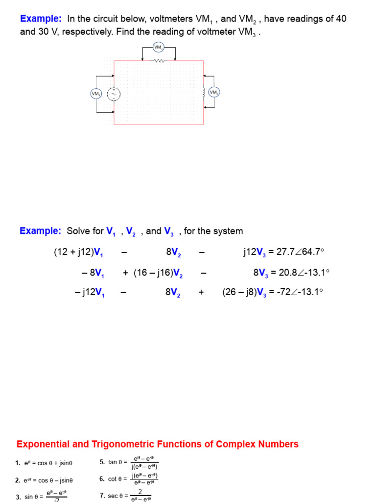 Complex Numbers, Formulas, Advanced Engineering Mathematics, April 11 ...