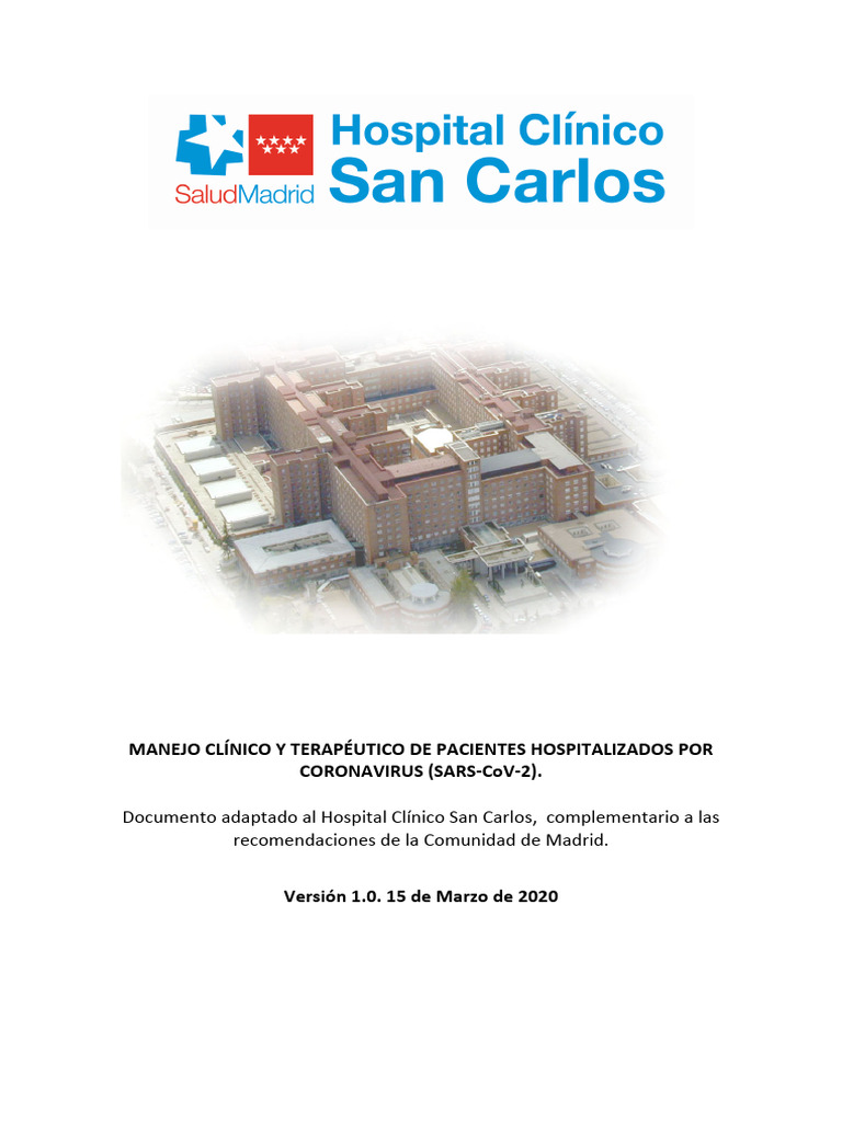 ProtocoloCOVID HCSC 15 3 20 Final | Descargar gratis PDF | Cuidado de la salud | Ciencias de la ...