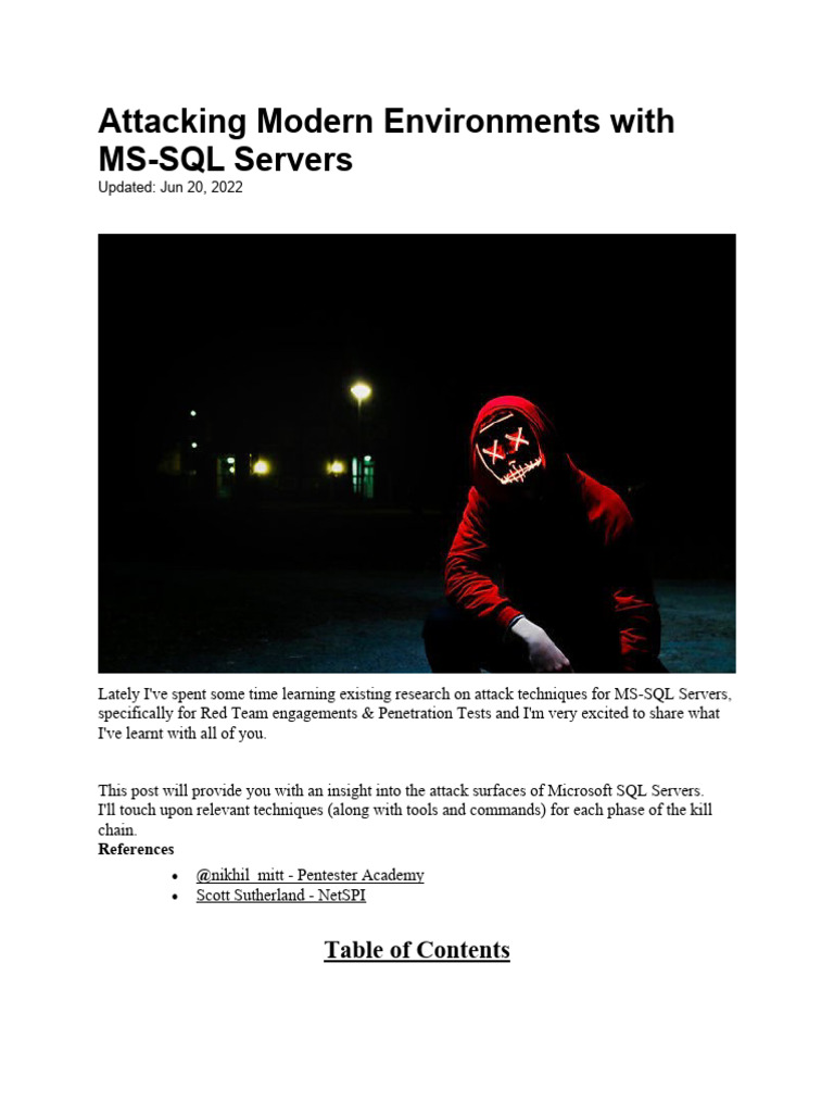 Attacking Modern Environments With Mssql Server Sps Pdf Microsoft Sql Server Windows Registry