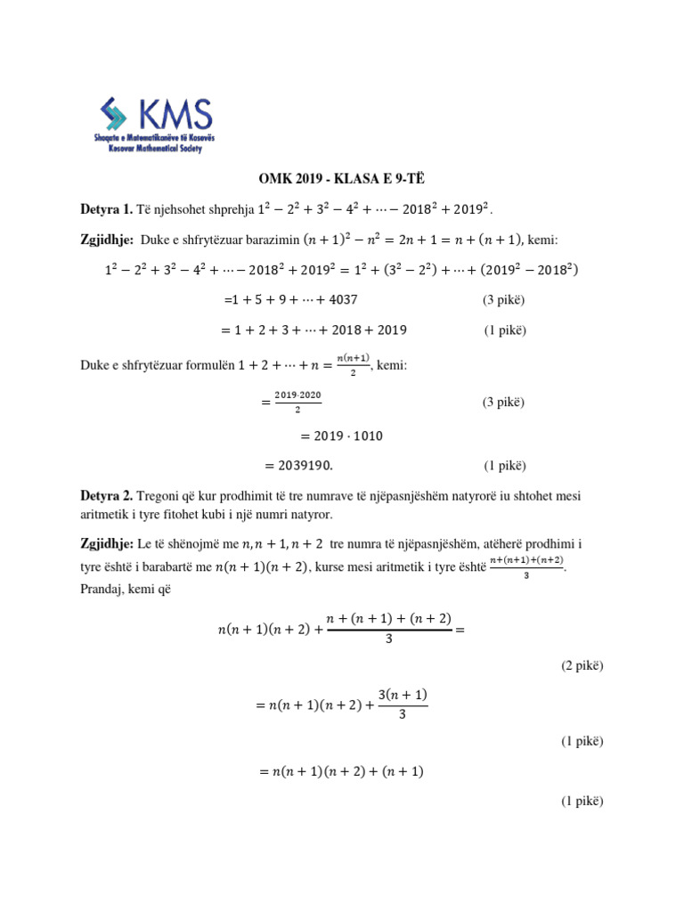 Klasa IX Zgjidhjet 1 | PDF
