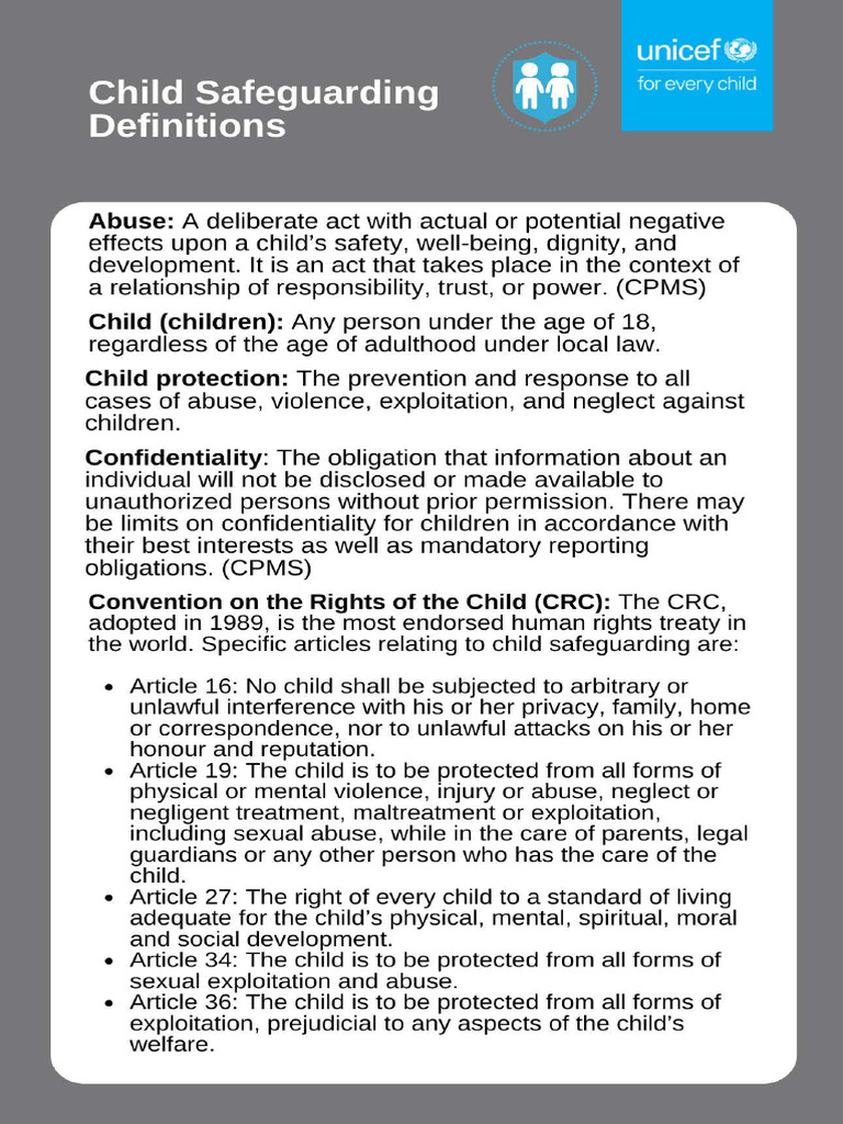 Child Safeguarding Definitions | PDF