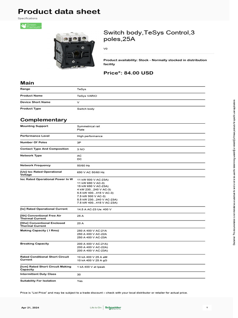 Schneider Electric - Mini-Vario-and-Vario - V0 | PDF | Electrical ...