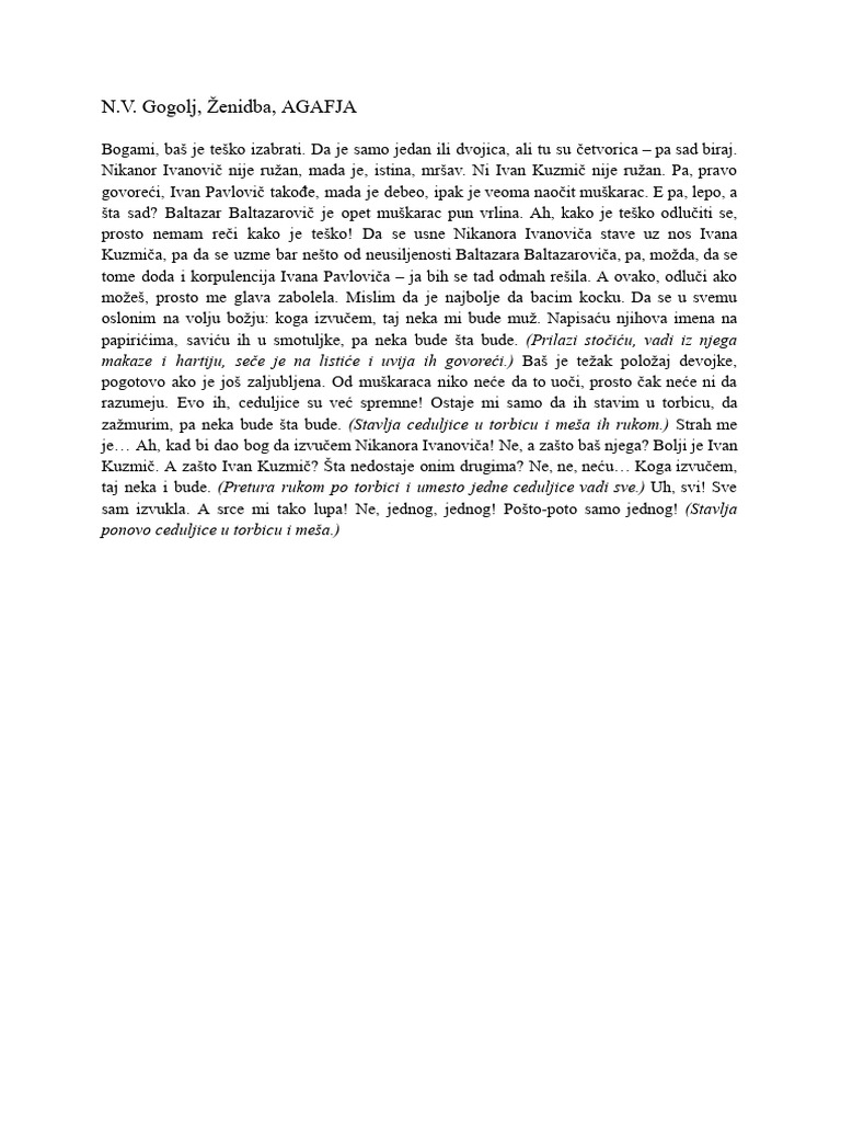 Izbor Za Monolog - Gluma | PDF