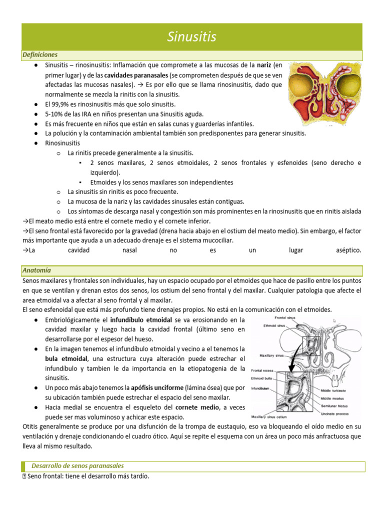 Sinusitis Aguda: Causas y Tratamientos | PDF | Medicina | Medicina CLINICA