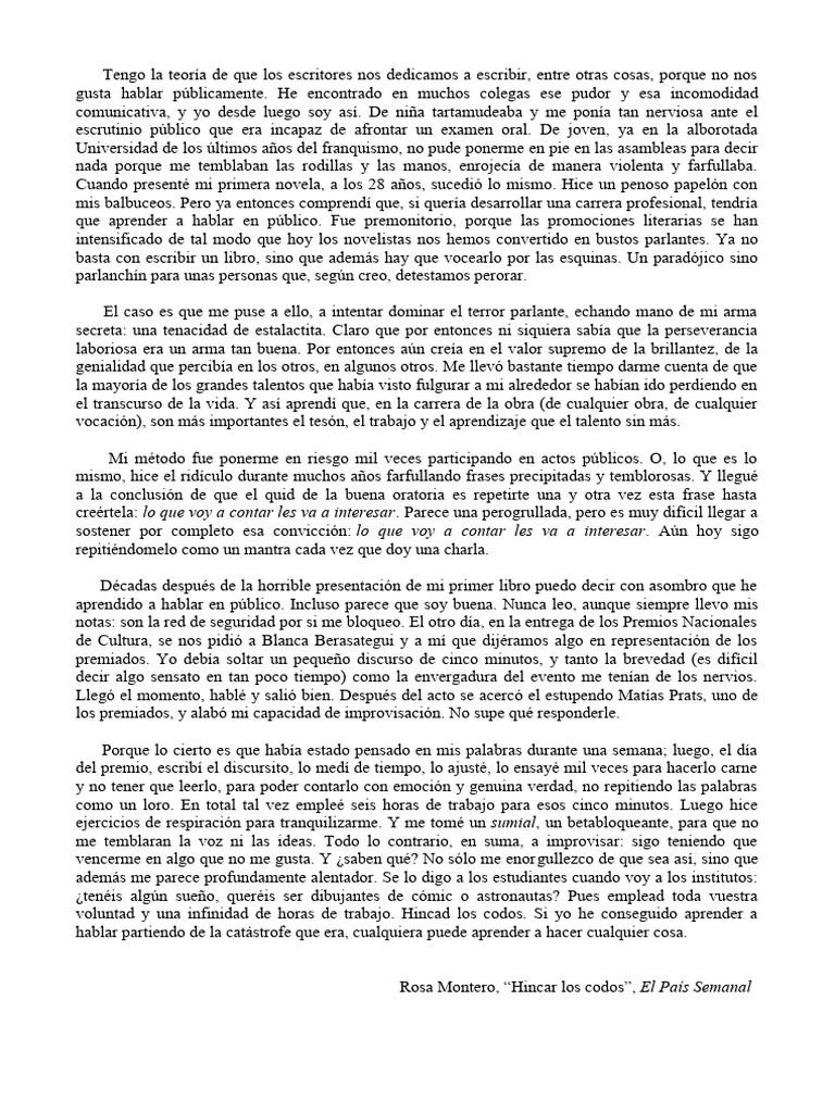 Texto 2 Hincar Los Codos | PDF