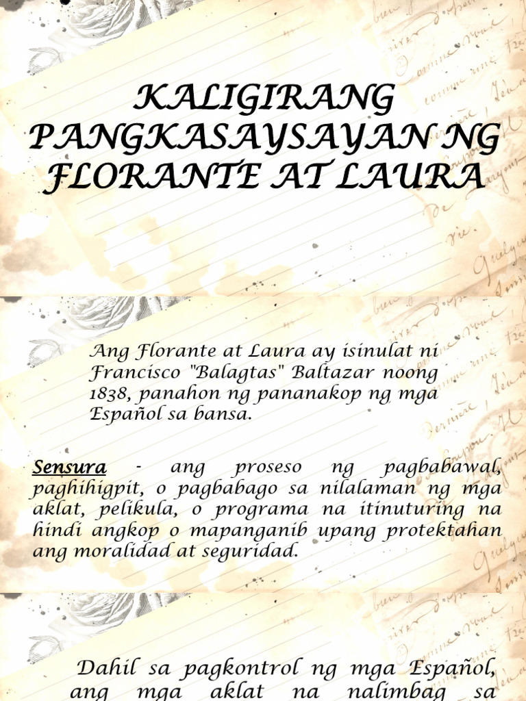Kaligirang Pangkasaysayan NG Florante at Laura | PDF Kaligirang Pangkasaysayan NG Florante at Laura | PDF
