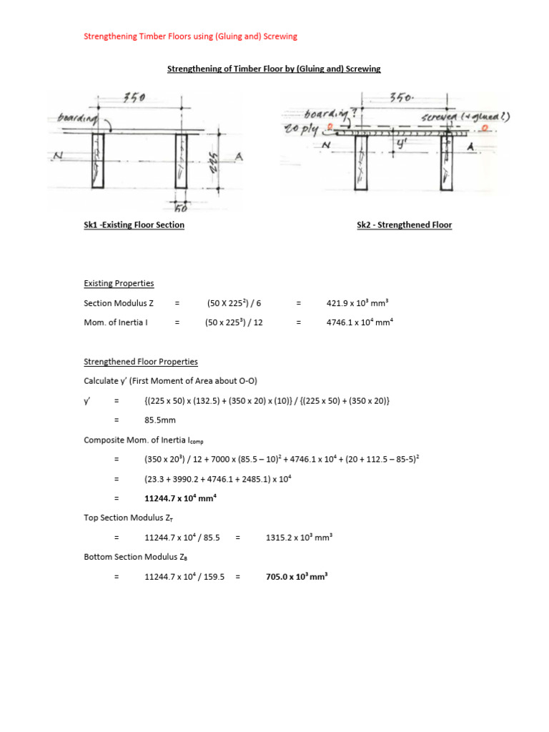 Handout 4 - Strengthening by Gluing Screwing | PDF | Structural Engineering | Mechanics