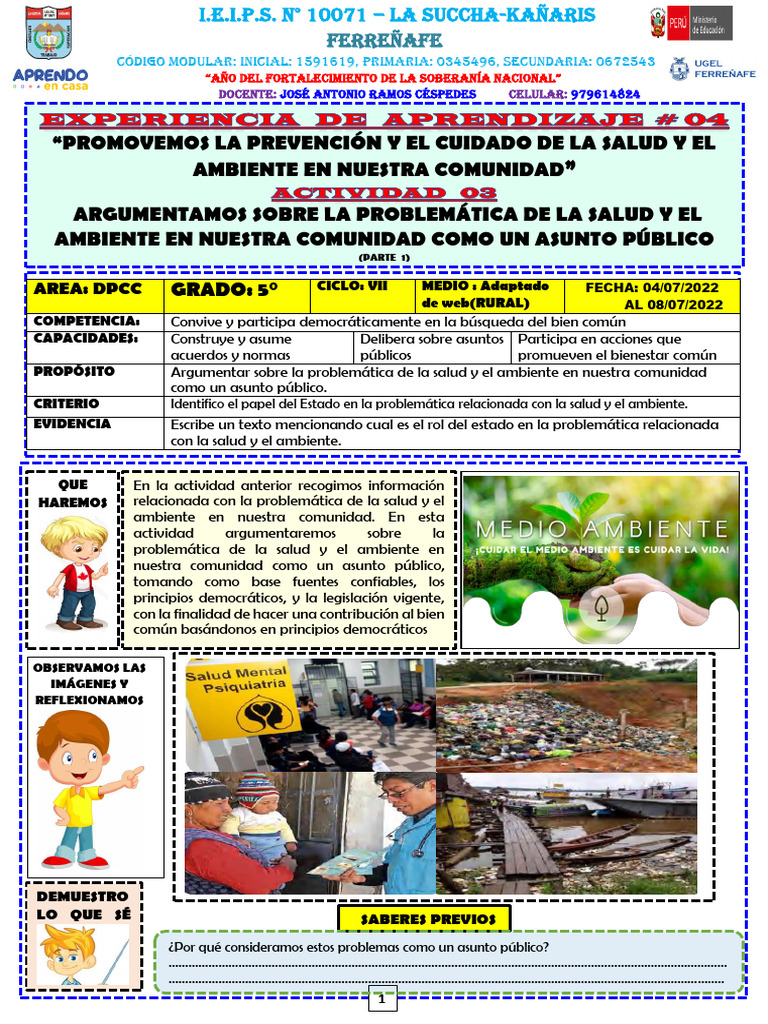 DPCC 5° RURAL EXP. 4 Sesion 3 | PDF