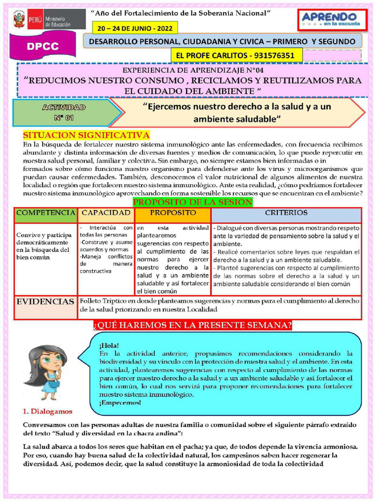 DPCC 1°y2° Actv.1 - EDA 4 - Archivos JOSEPH PONCE | PDF