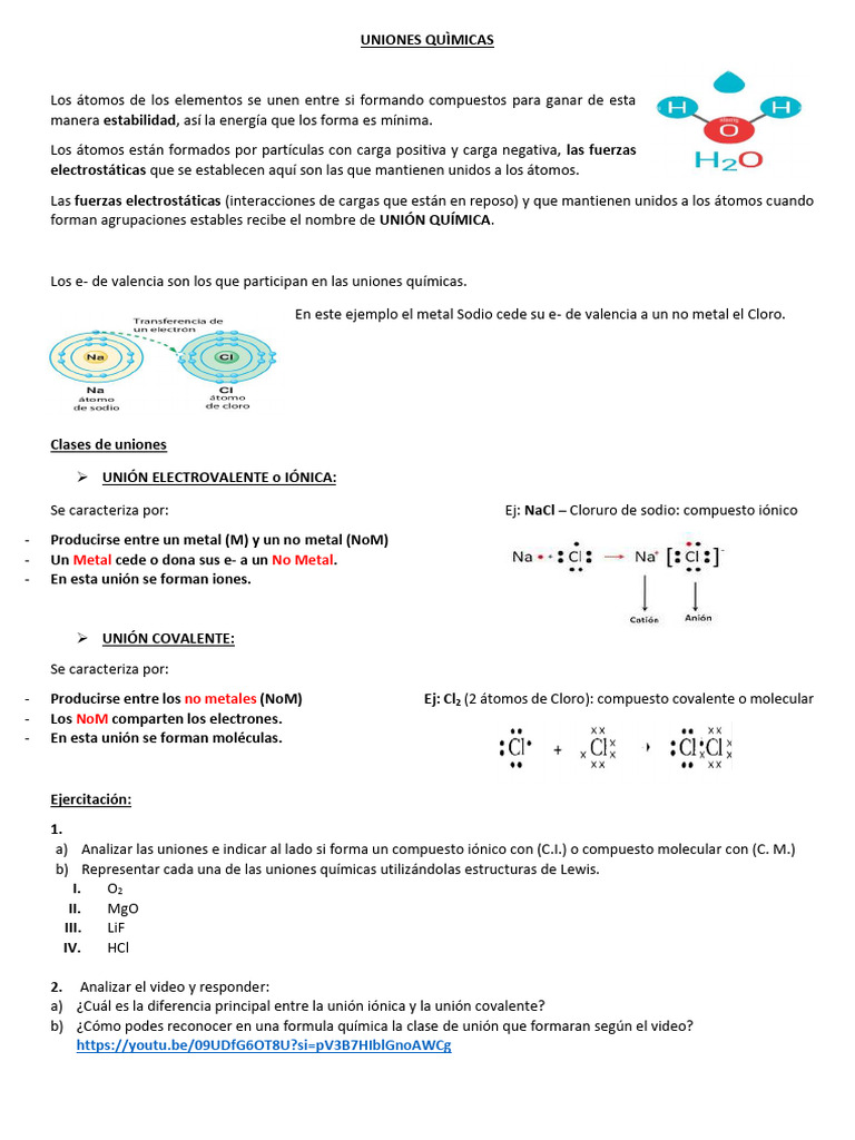 Introducción a Uniones Químicas | PDF