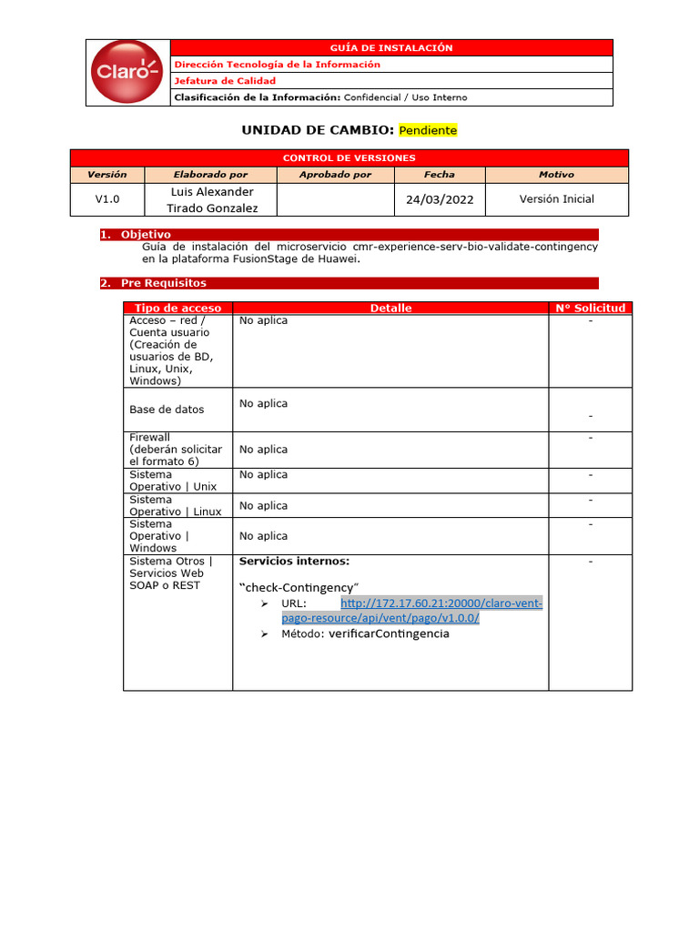 INICIATIVA 459 - GDI - CMR Experience Serv Bio Validate Contingency ...