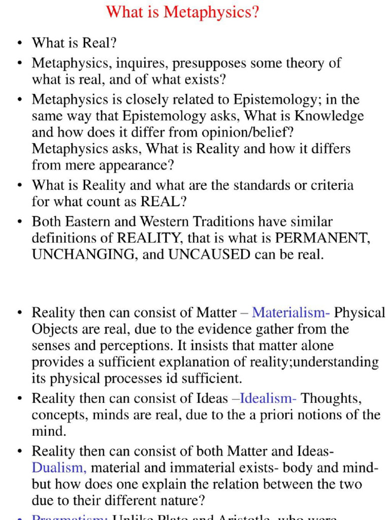 what is Metaphysics | PDF