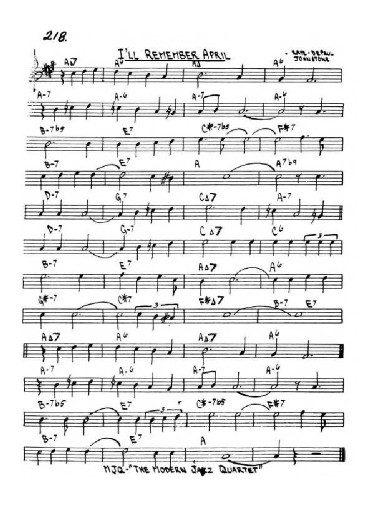 I'll Remember April (BB) | PDF