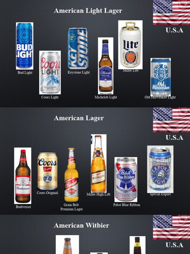 Marcas Comerciales Cervezas Americanas | PDF | Anheuser Busch Brands | Ale