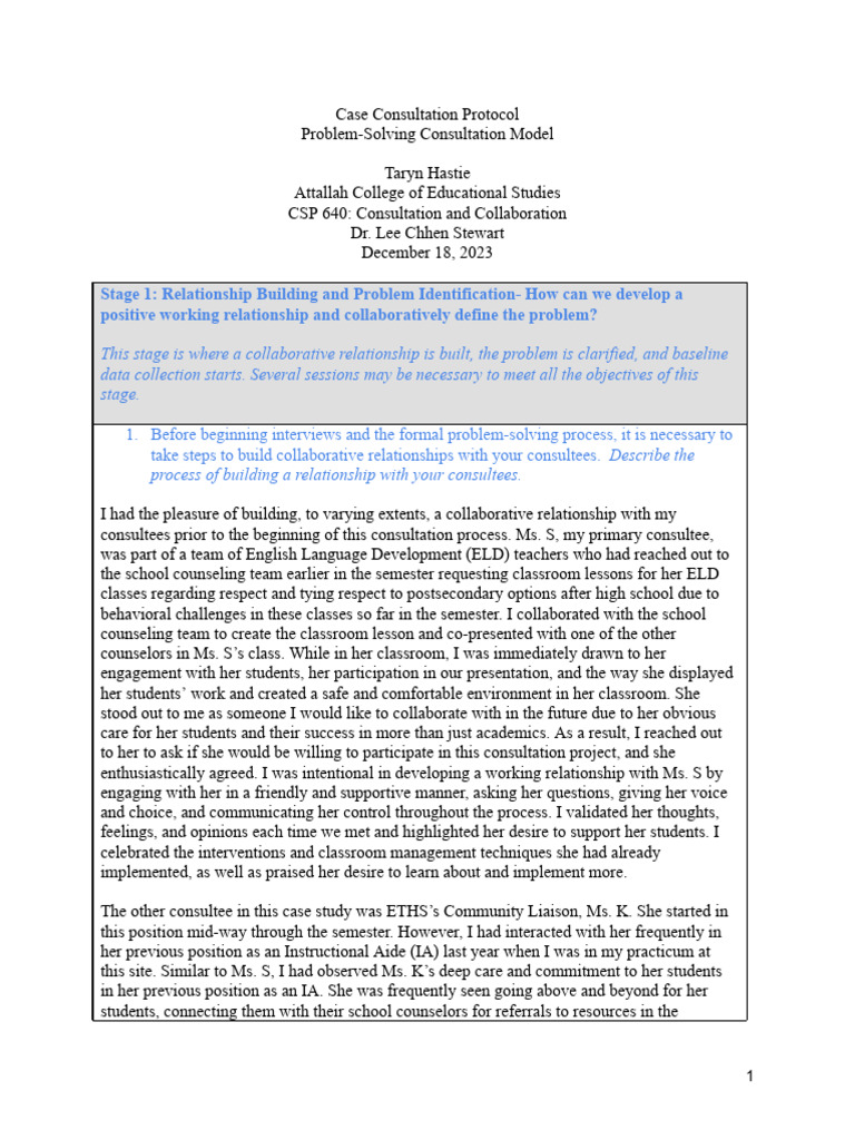 Consultation Case Study on Student Support | PDF | Evaluation | Loneliness