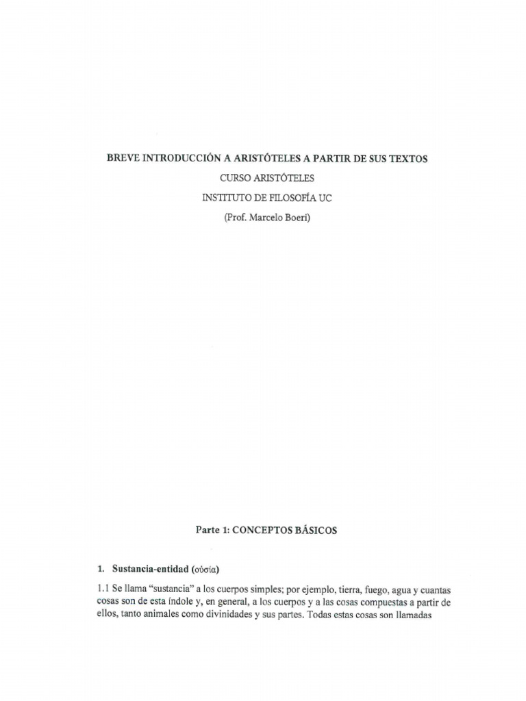 Breve Introducción A Aristóteles Textos | PDF