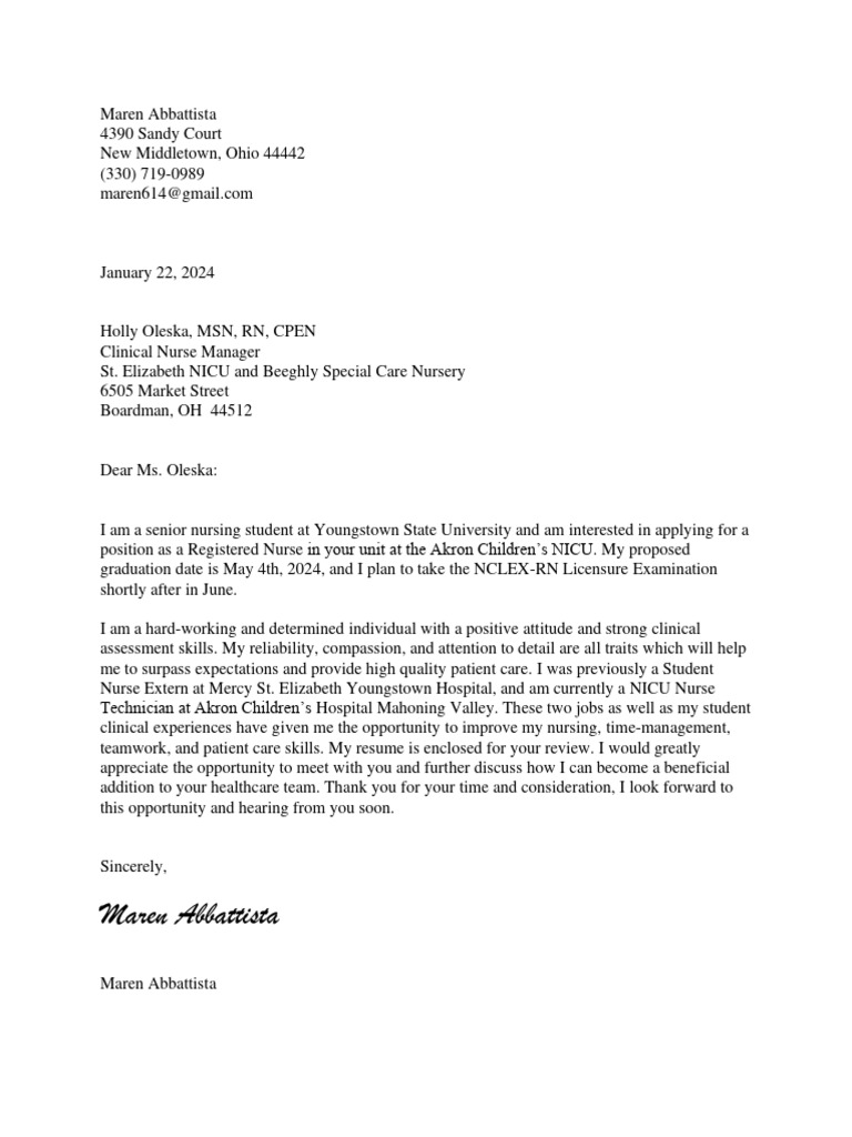 Transitions Cover Letter | PDF