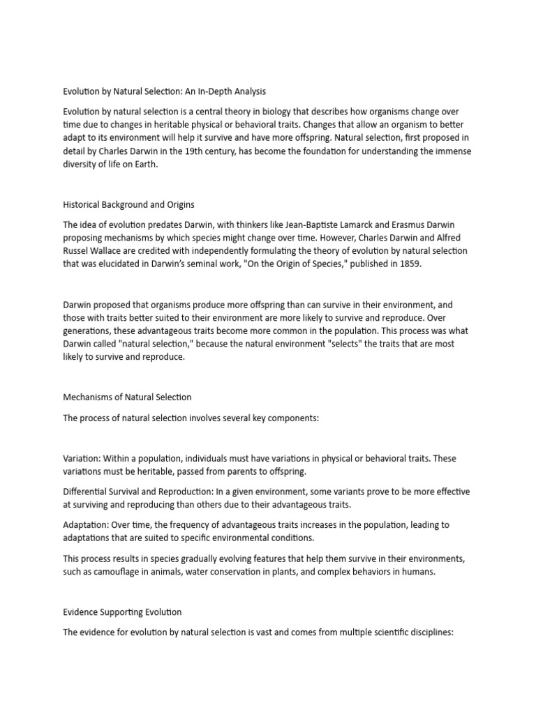 Evolution by Natural Selection | PDF | Natural Selection | Evolution