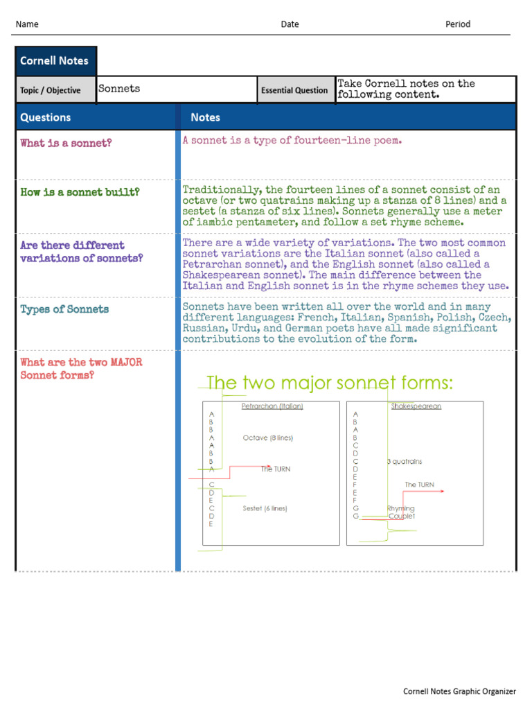 Sonnet Pdf Sonnets Poetry