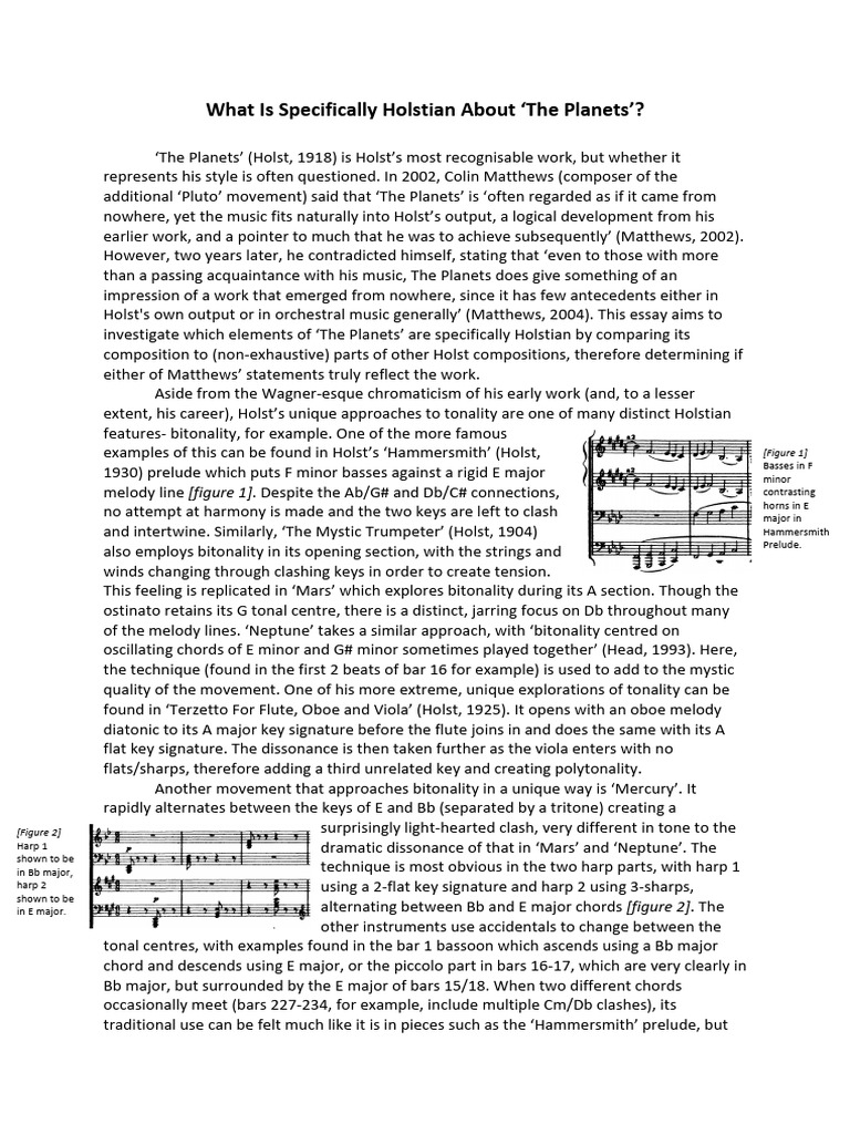 What Is Specifically Holstian About The Planets | PDF | The Planets ...