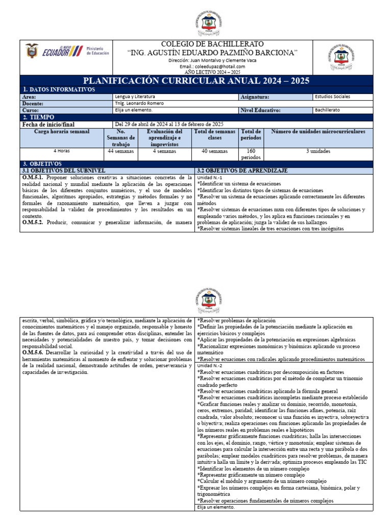 Pca 2024-2025 Vicerrectorado | PDF | Matriz (Matemáticas) | Ecuaciones