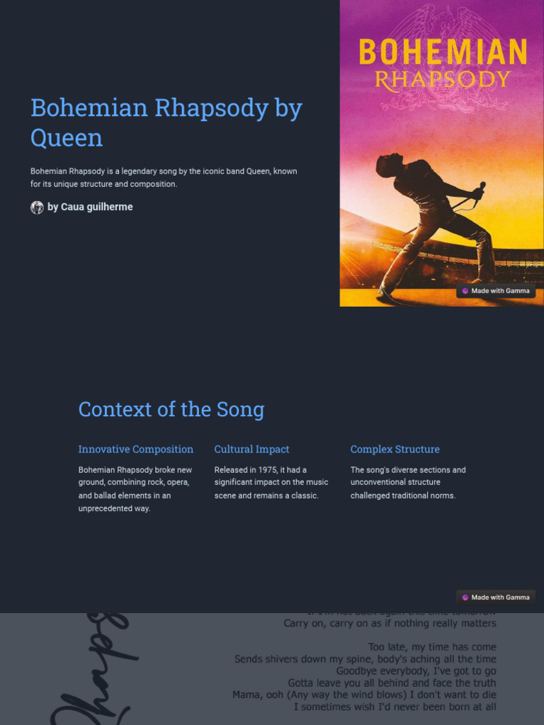 Bohemian Rhapsody by Queen | PDF | Art | Poetry