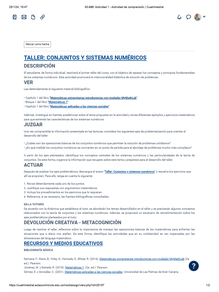 Taller: Conjuntos y Sistemas Numéricos | PDF | Matemáticas