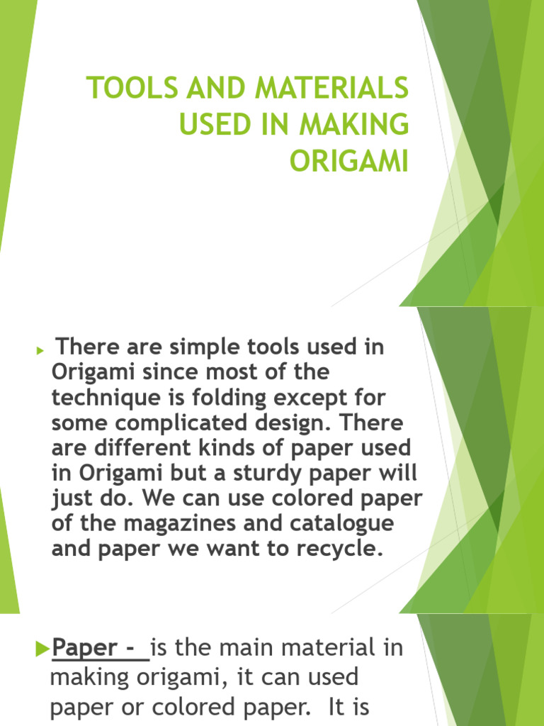 Essential Tools for Origami Creation | PDF