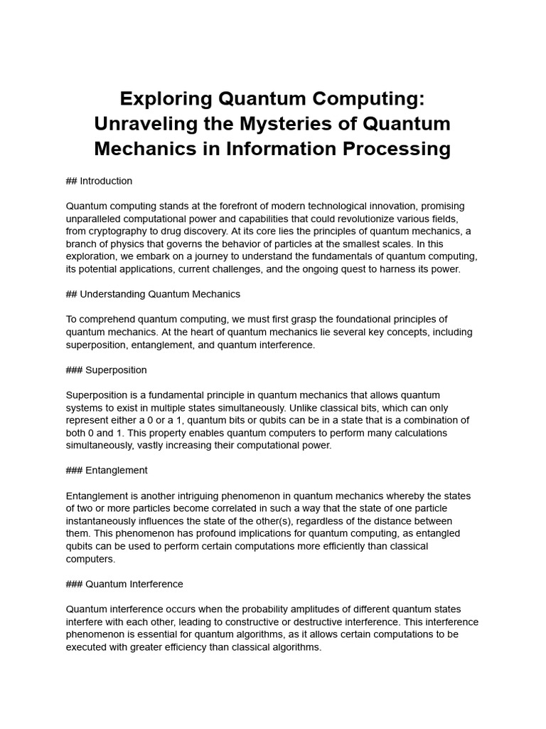 Quantum Computing Research | PDF | Quantum Computing | Quantum Mechanics