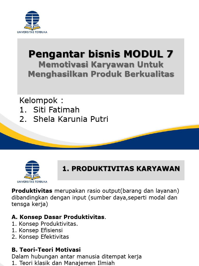 Motivasi & Produktivitas Karyawan | PDF