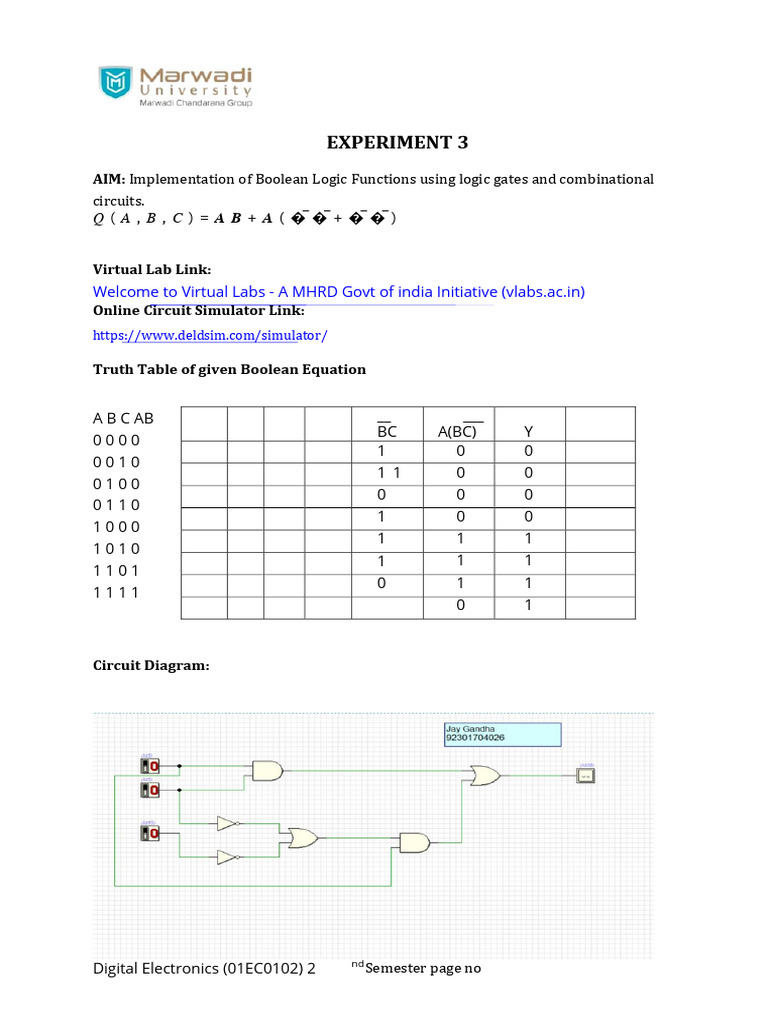 Exp-3 Harvi | PDF | Logic Gate | Computer Engineering