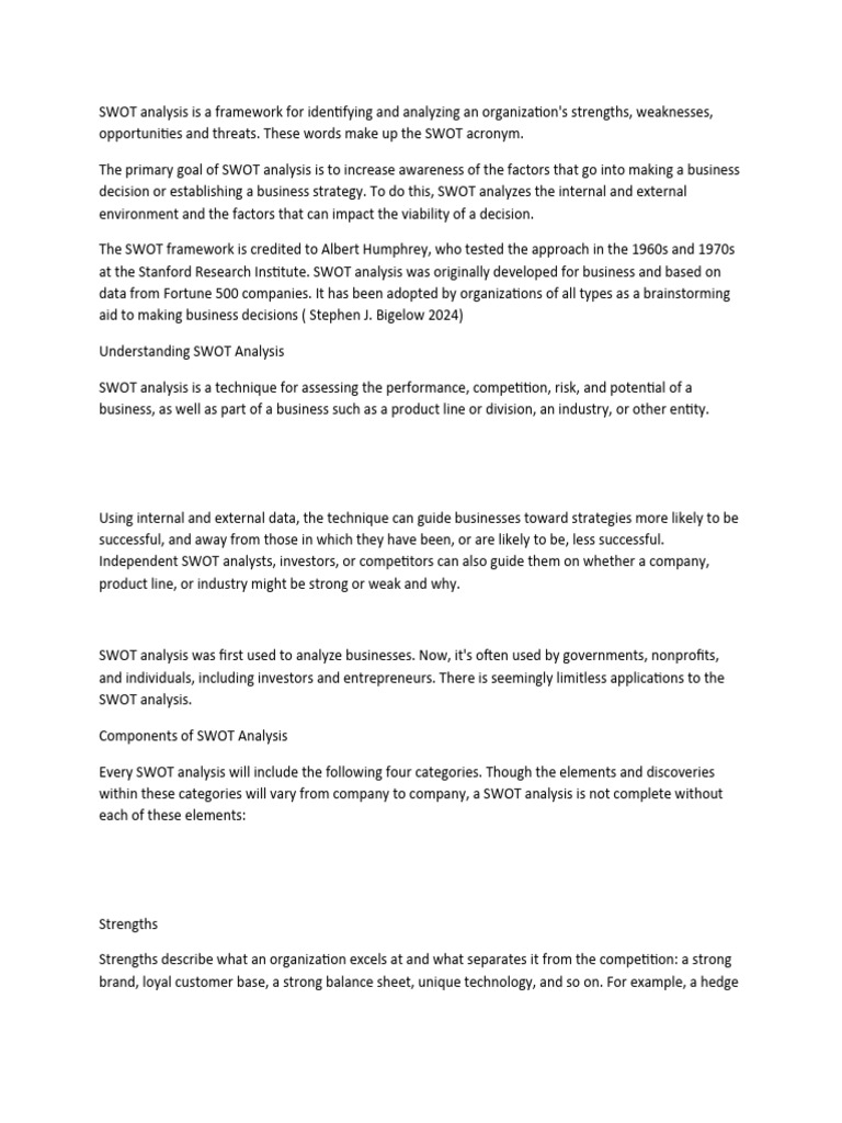 SWOT Analysis I-WPS Office | PDF | Swot Analysis | Strategic Management