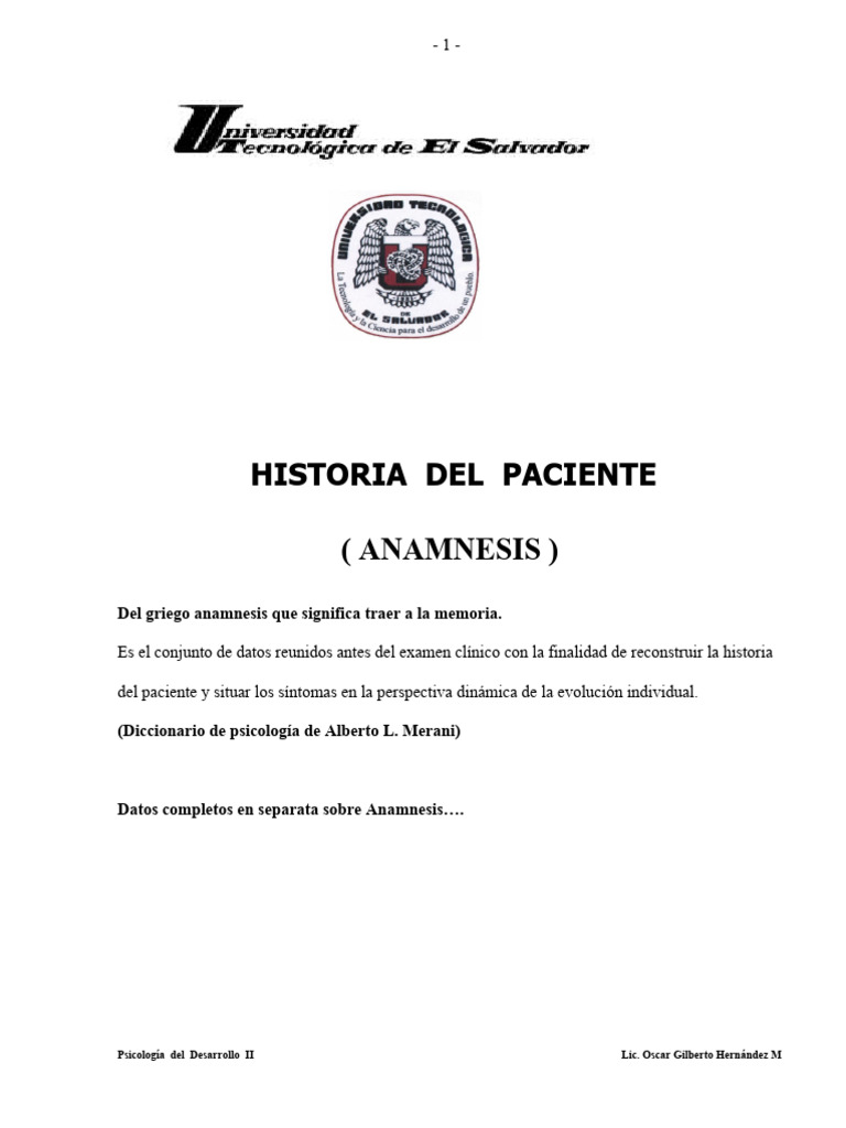 Anamnesis Paciente Adulto TX Adulto | Descargar gratis PDF | Trastorno ...