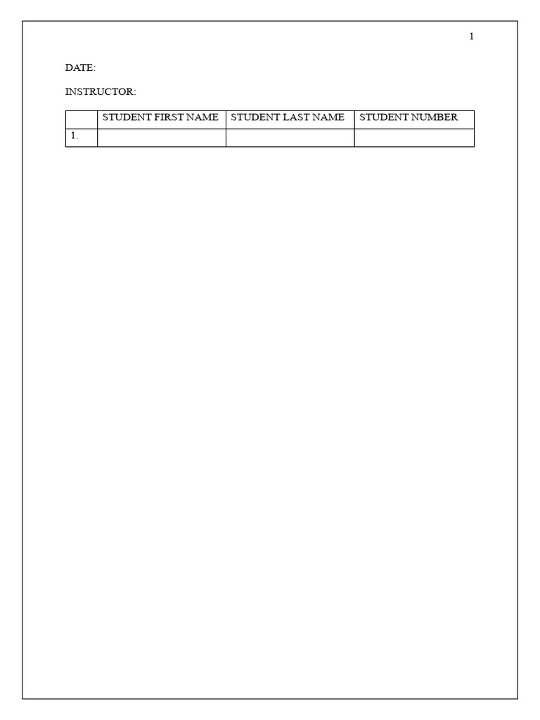 1 Date: Instructor: Student First Name Student Last Name Student Number 1 | Download Free PDF ...