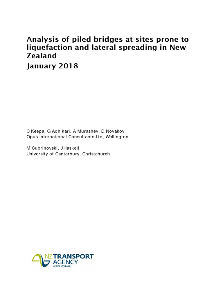 Analysis of Piled Bridges at Sites Prone To Liquefaction and Lateral ...
