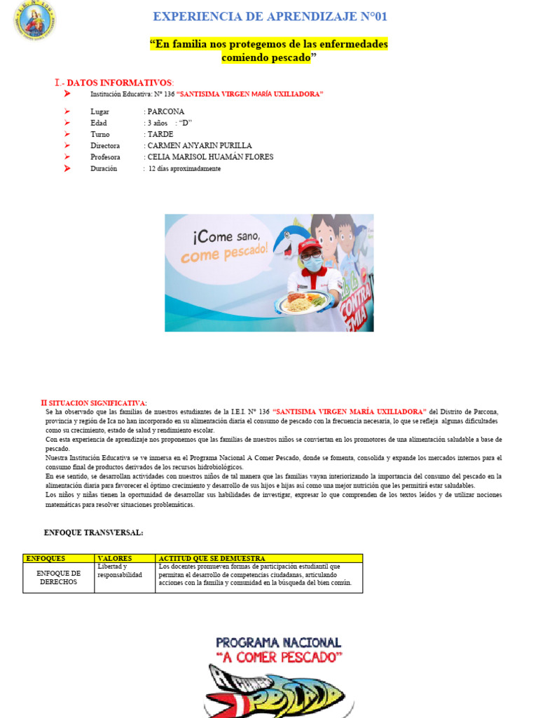 Experiencia de Aprendizaje 2 | PDF | Aprendizaje | Información