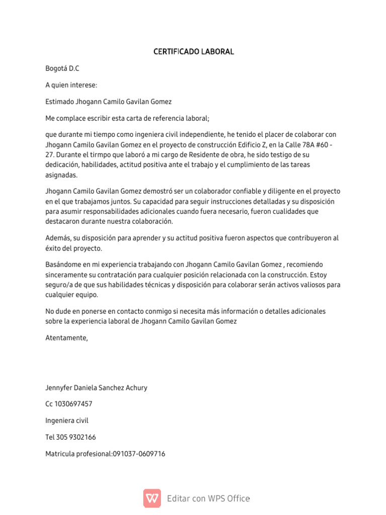 CERTIFICADO LAB-WPS Office | PDF