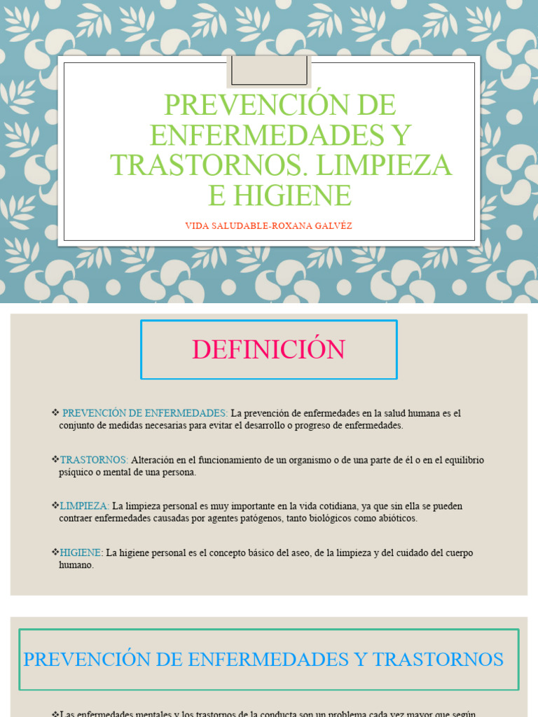 Prevención de Enfermedades y Higiene | PDF | Higiene | Salud mental