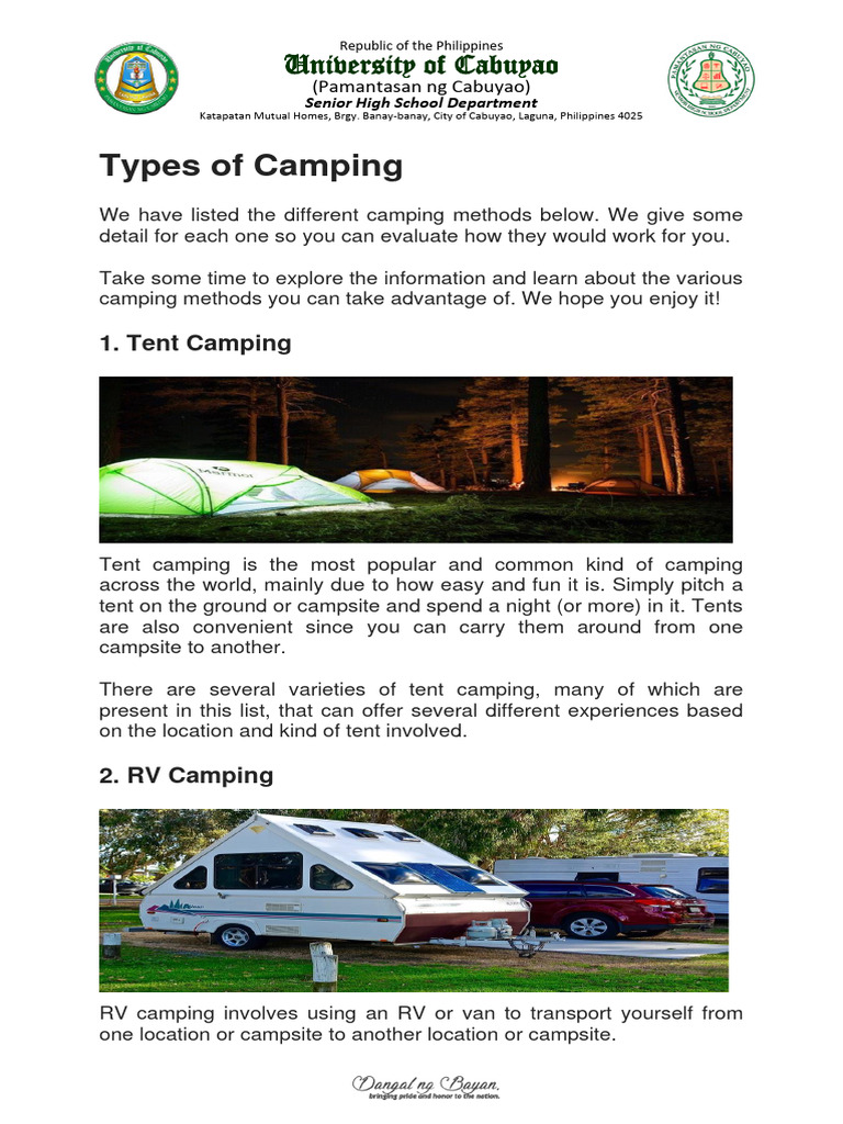 camping | PDF | Camping | Campsite