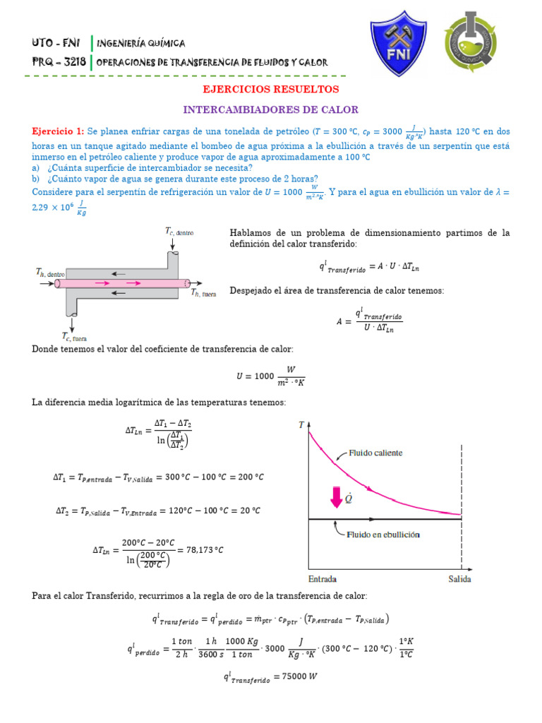 Ejercicios Resueltos Intercambiadores de Calor | PDF | Intercambiador de calor | Calor