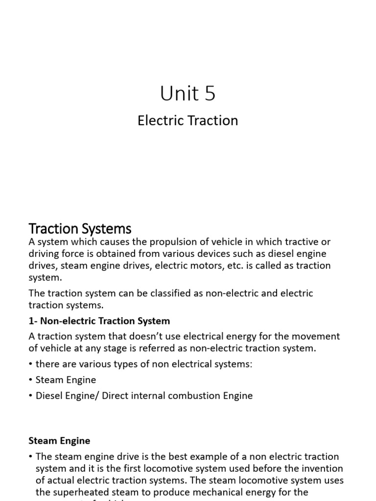 Electric and Non-Electric Traction Systems | PDF | Electric Motor ...