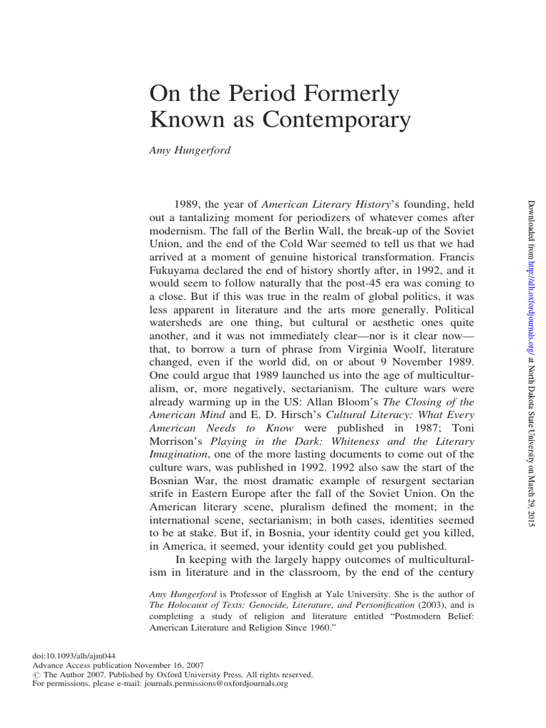 Literary Evolution Post-1989 | PDF | Postmodernism