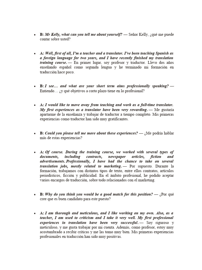 Tips for English Interview | PDF