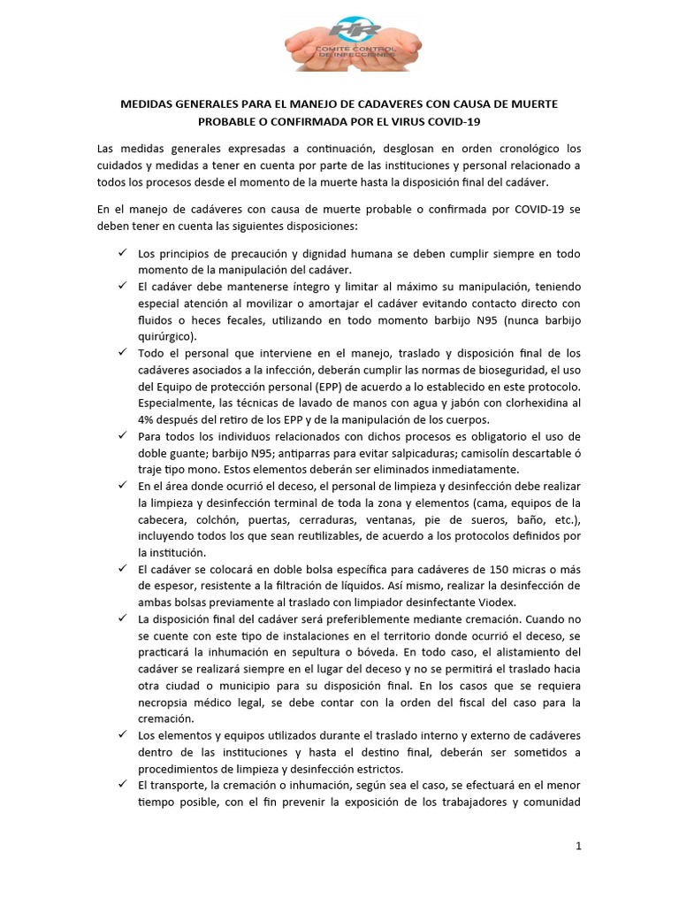 Manejo Post Morten | PDF | Cadáver | Cremación