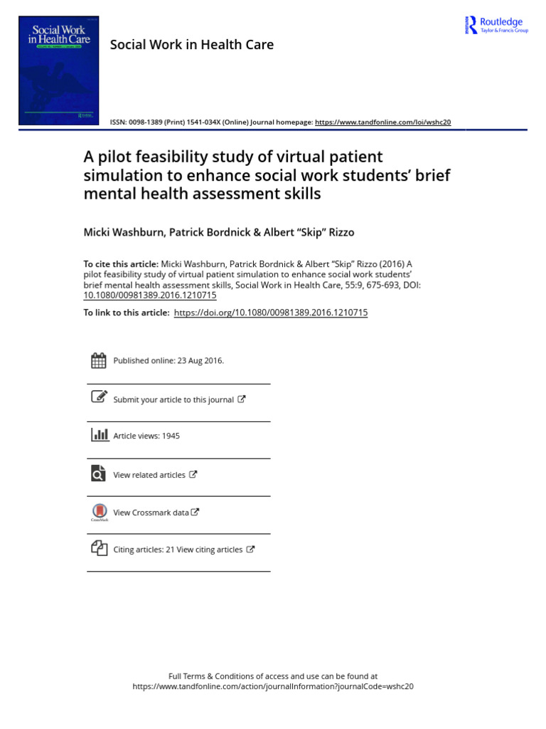 A Pilot Feasibility Study of Virtual Patient Simulation To Enhance ...