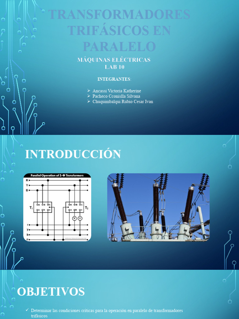 T Trifasicos en Paralelo PPT (Parte Cesar) | PDF | Transformador | Ingenieria Eléctrica